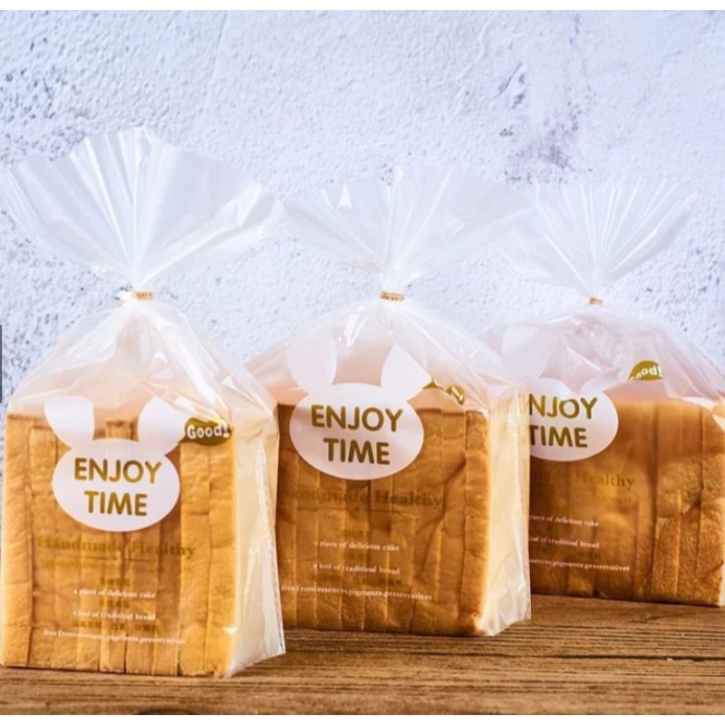 Jual plastik roti tawar dengan pengait ( enjoy time ) | Shopee Indonesia