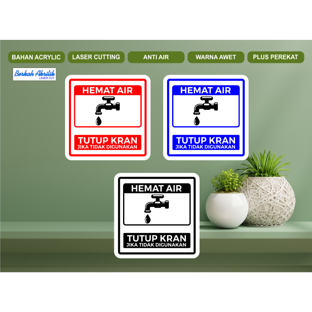Jual Akrilik Sign Matikan Keran Tipe 2 Acrylic Signage Signboard ...