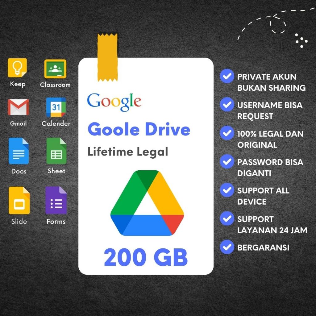Jual Google Drive Unlimited Storage Lifetime Bergaransi Resmi Gdrive ...