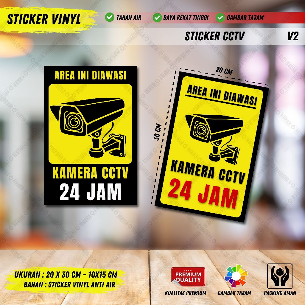 Jual Stiker pengawasan CCTV, Stiker CCTV, Stiker Peringatan CCTV Stiker ...