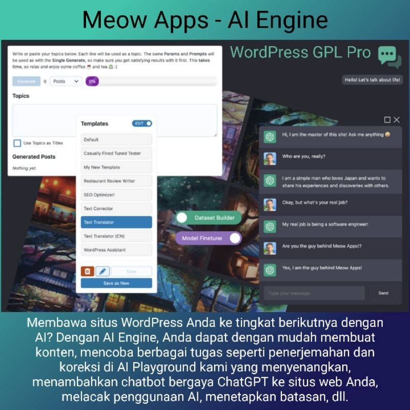 Jual Meow Apps - AI Engine | Premium WordPress Plugin Theme | Shopee ...