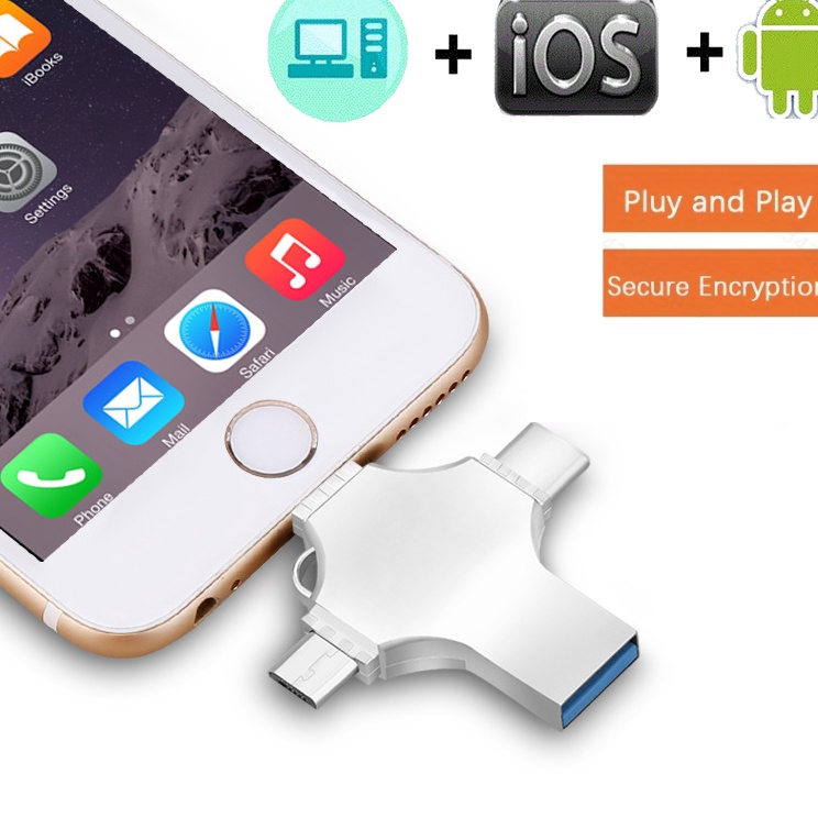 Jual Y3 Flashdisk 1TB OTG 4 IN 1 for iphone 615 USB 3 Micro Type C ...