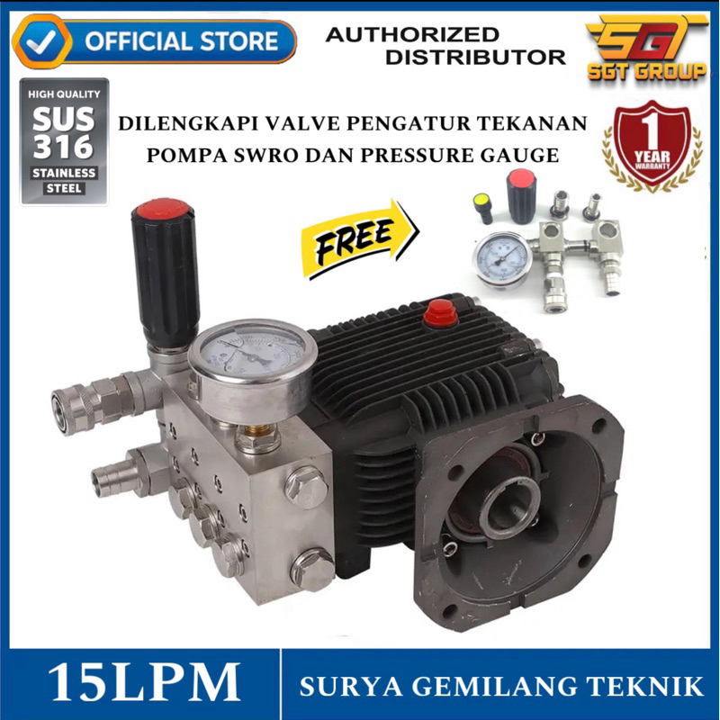 Jual SWRO PLUNGER PUMP 30 LPM 100BAR POMPA RO AIR LAUT 30LPM LT3010 ...