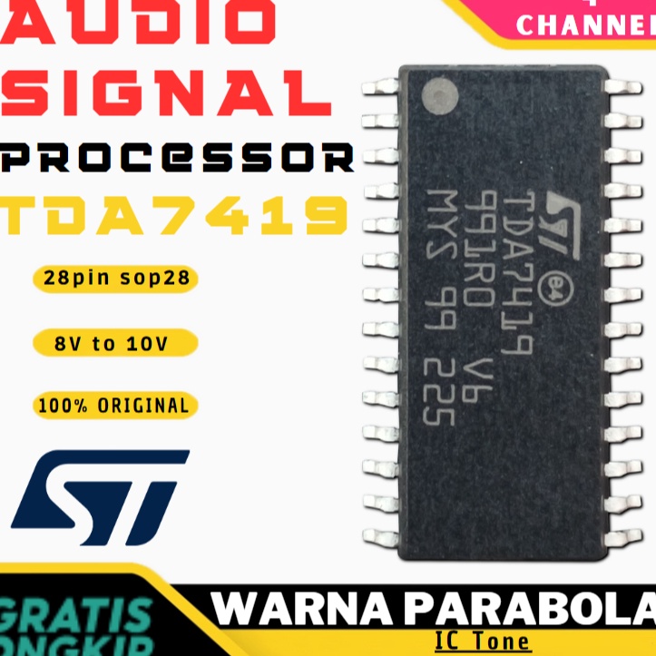 Jual IC TONE CONTROL DITAL TDA7419 IC AUIDO PROCESSOR 4 CHANNEL TDA ...