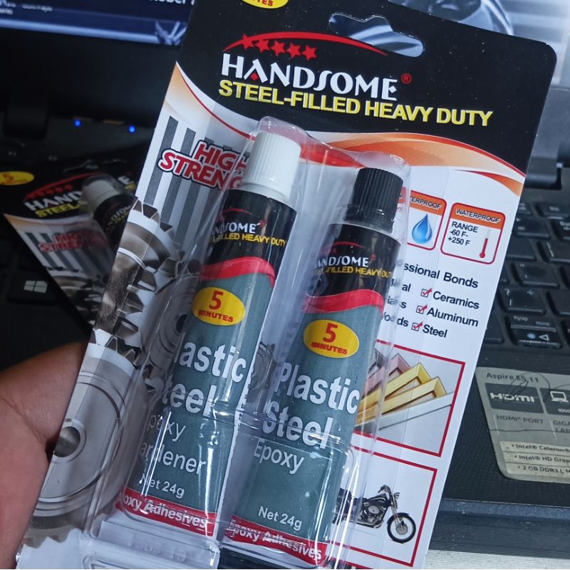 Jual Lem 2 komponen epoxy plastik steel HANDSOME | Shopee Indonesia