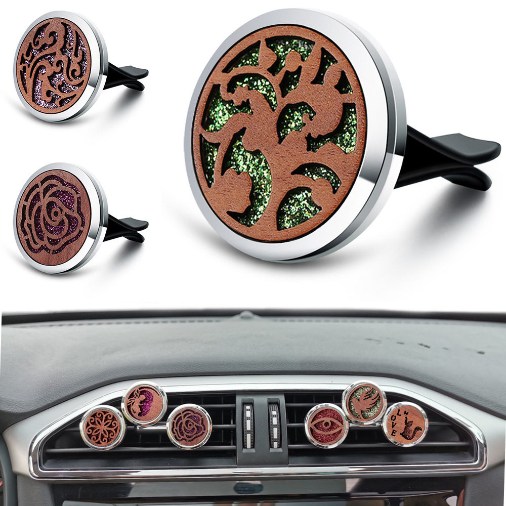 Jual Car diffuser alloy wood clip outlet AC mobil air purifier parfum ...