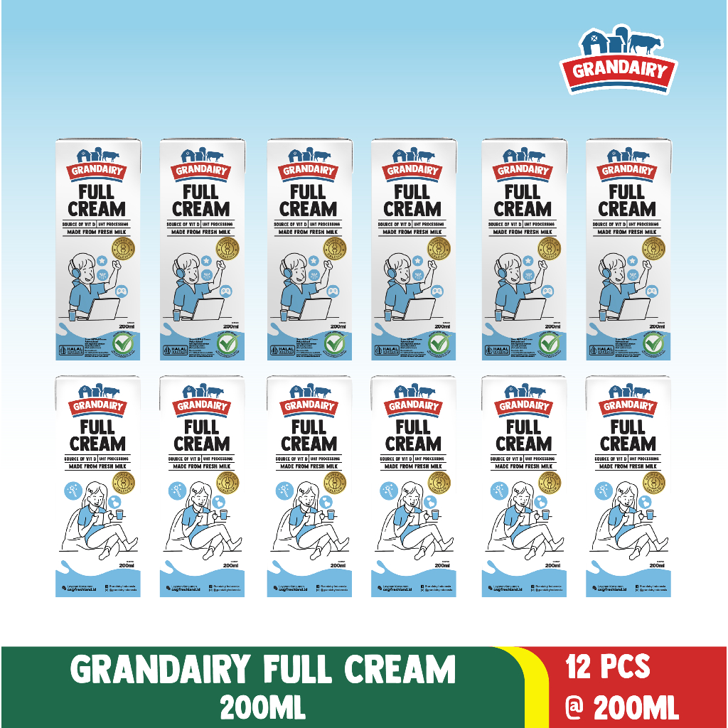 Jual Bundle 12 - Susu Grandairy UHT Full Cream 200ML | Shopee Indonesia