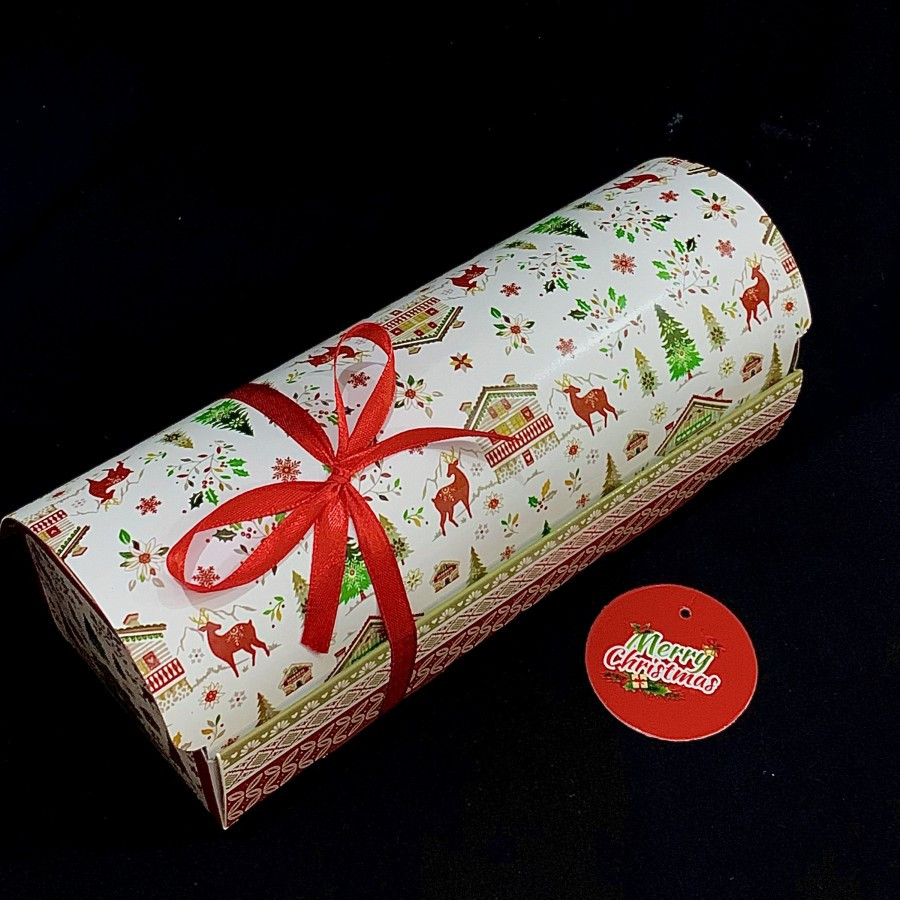 Jual ( 10pcs ) Box bolu gulung motif natal christmas 30x10x9 cm dus ...