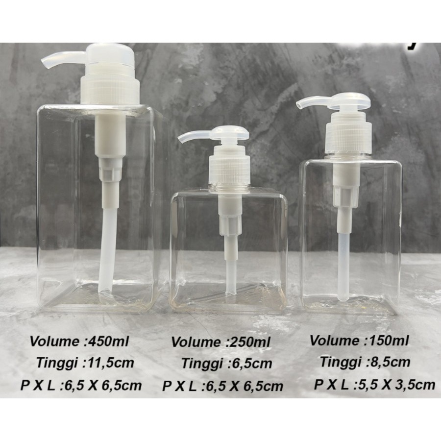 Jual TMO BP Botol Kotak Pump Wadah isi ulang sabun cair hand sanitizer lotion Botol Plastik PET ...