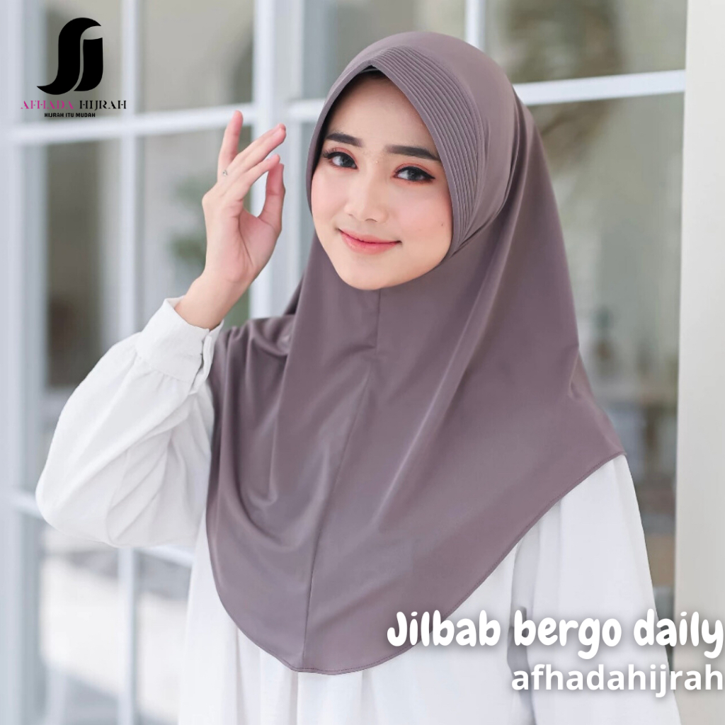 Jual Afhadahijrah - Jilbab bergo matt jersey hijab instan daily premium terbaru Cantik Nyaman ...