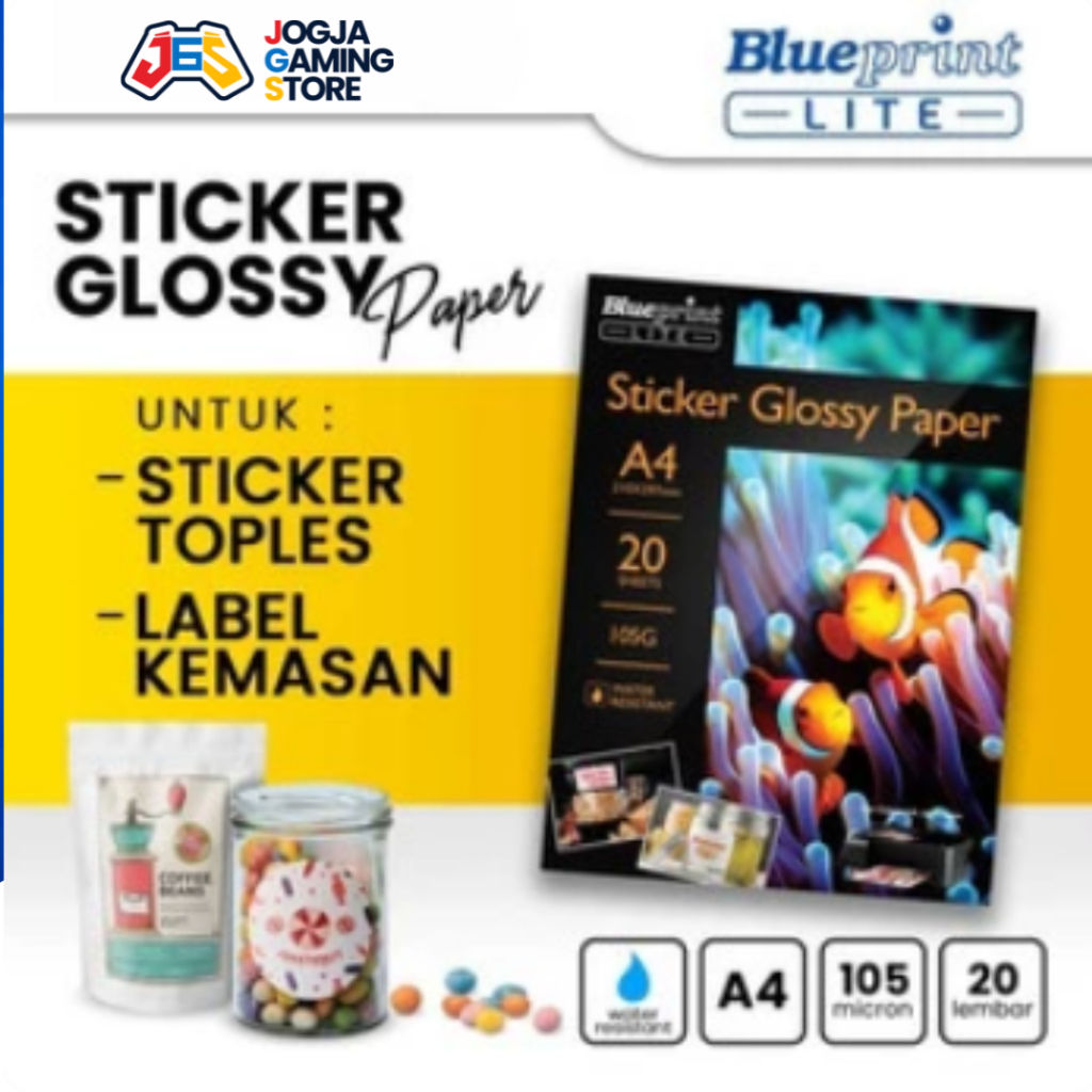 Jual Kertas Stiker Glossy / Sticker Glossy Paper BLUEPRINT Lite A4 105 micron | Shopee Indonesia