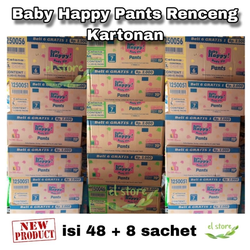 Jual Baby Happy Pants Renceng Kartonan M1 / L1 / XL1 | Shopee Indonesia