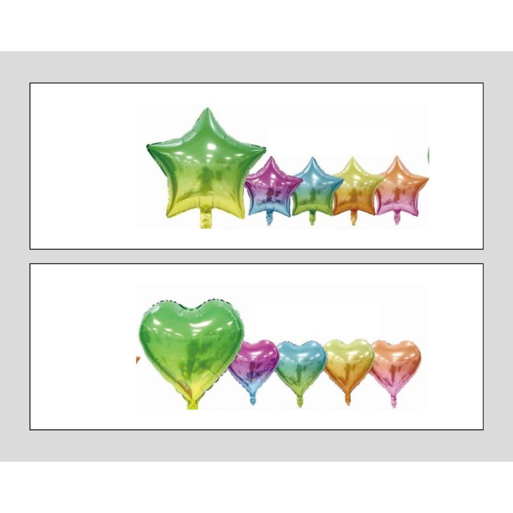 Jual Balon Foil Gradasi Star and Love 10 inch SATUAN | Shopee Indonesia