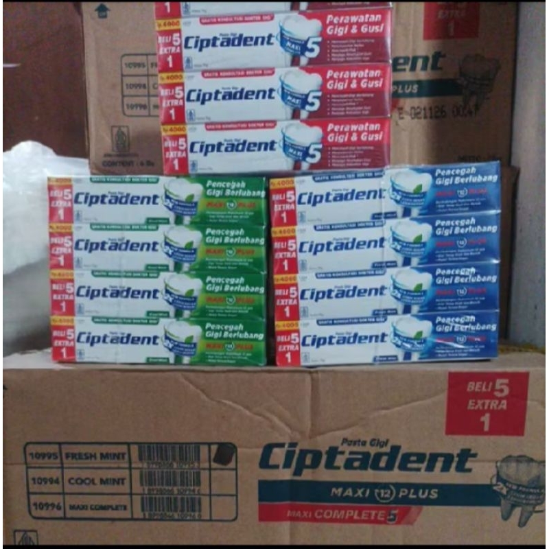 Jual ciptadent pasta gigi cool mint,fresh mint 75gr 1 dus ( 6 lusin )72 ...