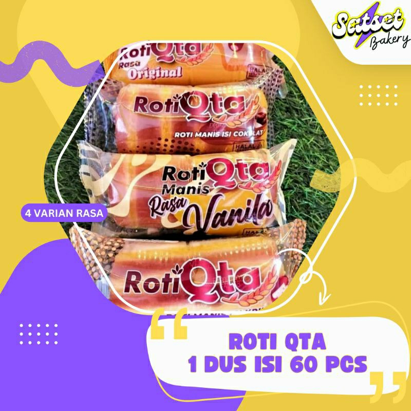 Jual (1 Dus/60 Pcs) ROTI QTA VARIAN RASA / ROTI MANIS LUMER QTA 1 ...