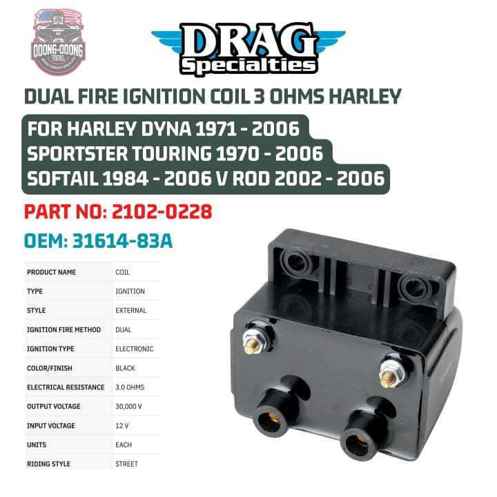 Jual DUAL FIRE IGNITION COIL 3 OHMS HARLEY FOR FOR HARLEY DYNA 1971 ...