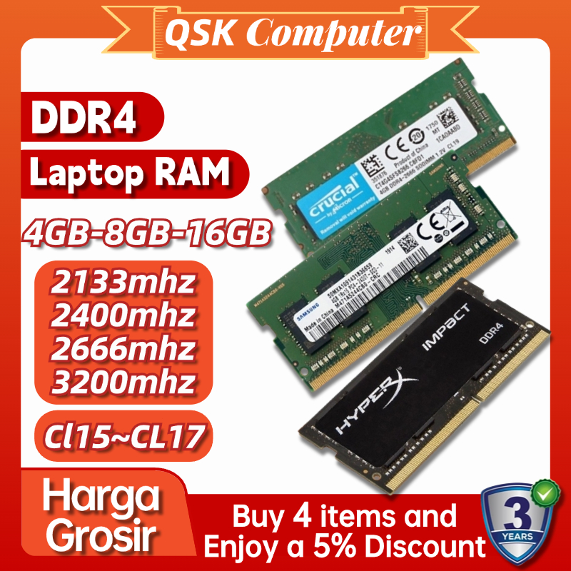 Jual 【Harga grosir】Kingston Hyperx ram laptop DDR4 4GB/8GB/16GB 3200mhz ...