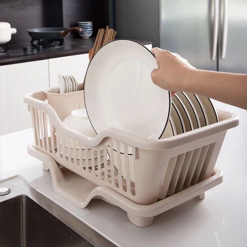 Jual Rak Piring Susun Plastik Dapur Baskom Rak Pengering Piring ...