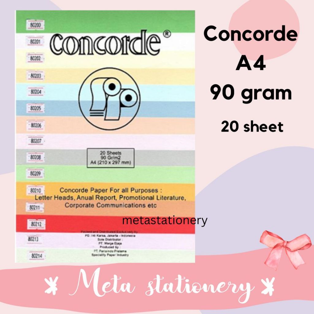 Jual Kertas Concorde / Concorde Paper 90gr A4 - Isi 20 Lembar | Shopee ...