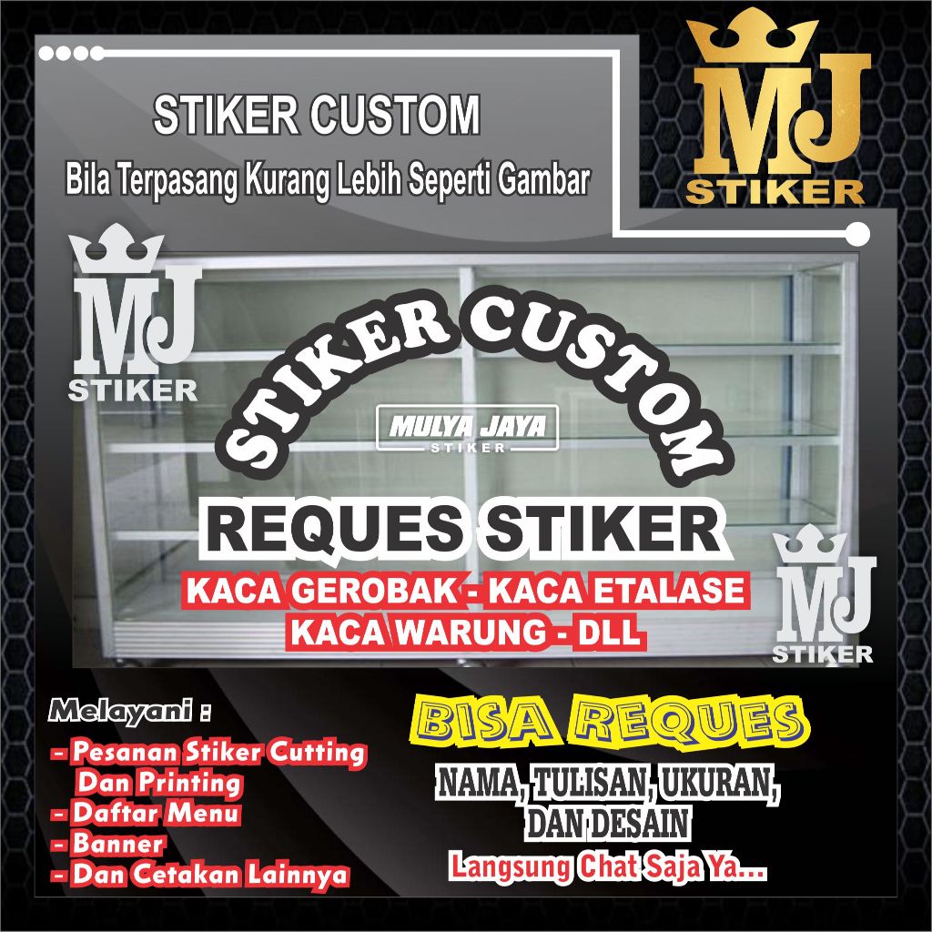 Jual PROMO MULYA JAYA CUTTING STIKER CUSTOM STIKER KACA GEROBAK USAHA ...