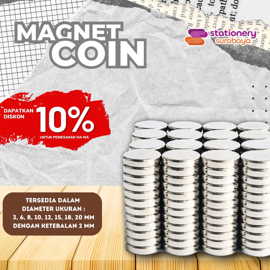Jual Magnet Magnit Besi Berani Neodymium Ukuran Kecil Strong Kuat Bulat ...