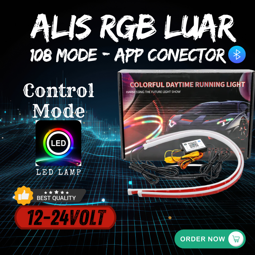 Jual LAMPU DRL ALIS RGB MATRIX APP LUAR ORIGINAL UNIVERSAL 60CM PREMIUM ...
