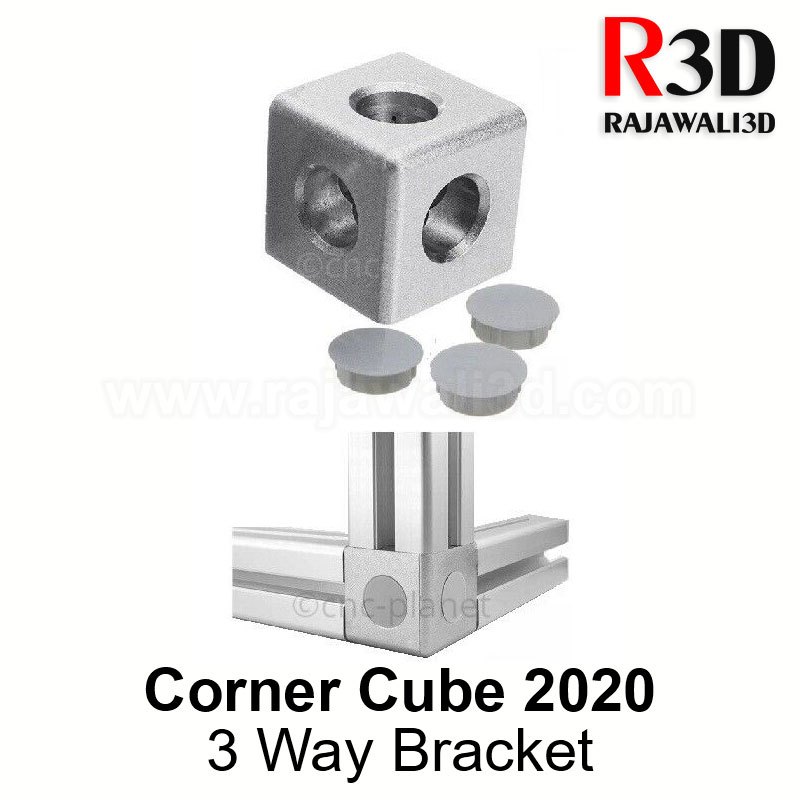Jual Aluminium Profile Cubic / Cube Corner Bracket Sudut Kotak With Cap ...