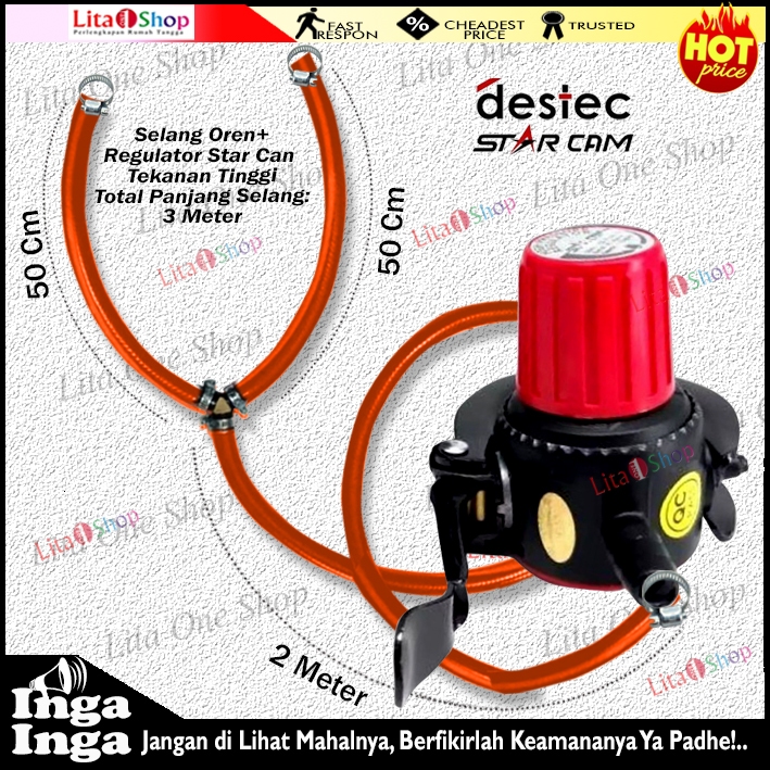 Jual pararel selang gas 2 kompor/selang gas pararel cabang 2/Rugulator ...