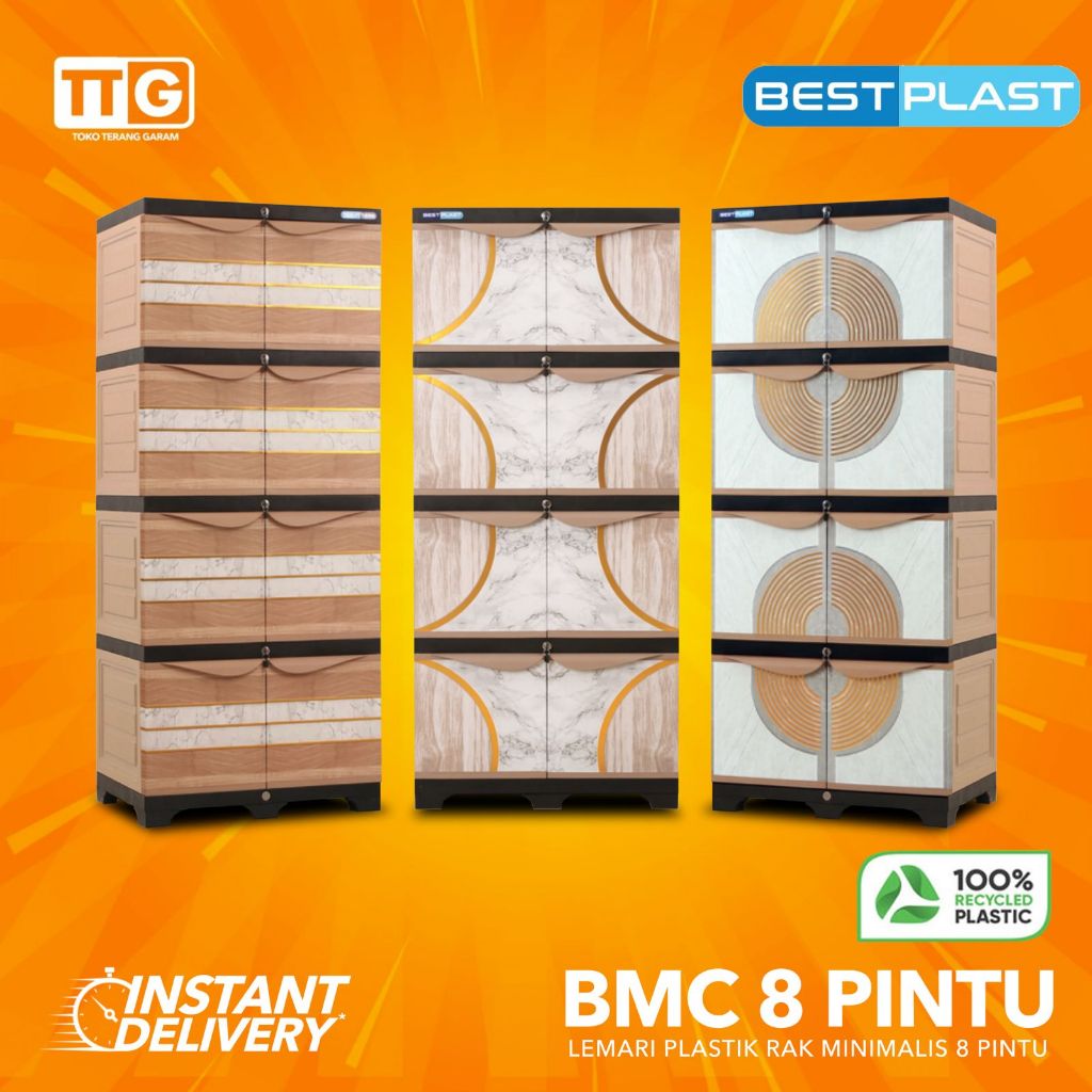 Jual BESTPLAST Lemari Pakaian Plastik 8 Pintu 4 Susun Dengan Rak Jumbo ...