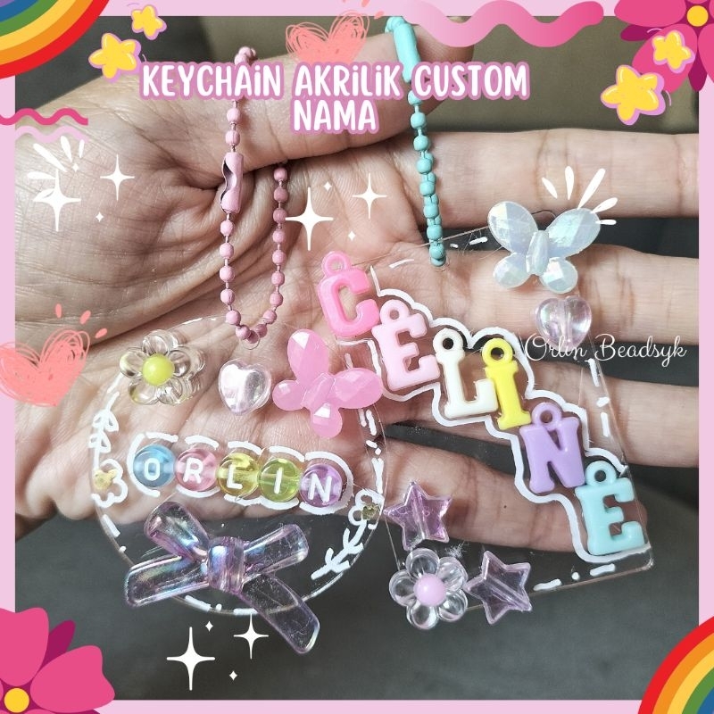 Jual Keychain Akrilik Custom Nama Gantungan Kunci Akrilik Custom Nama ...