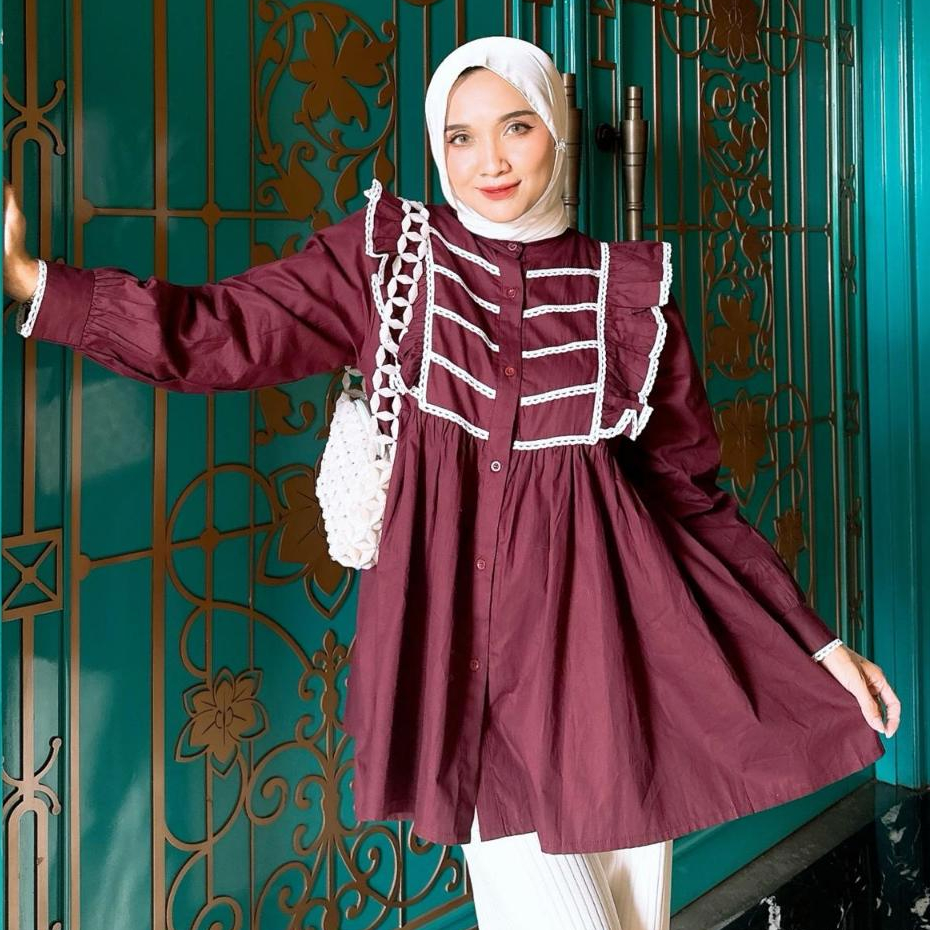 Jual Ladyfemmes Zashi Blouse Pakaian Wanita Terbaru | Shopee Indonesia