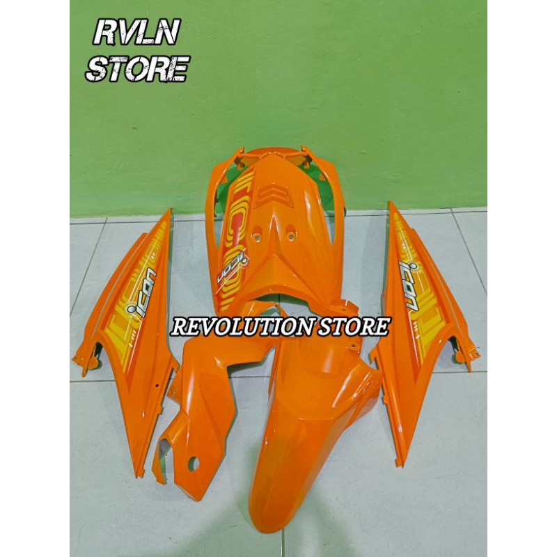 Jual Cover body halus ful bodi Alus Honda beat karbu Oren plus striping ...