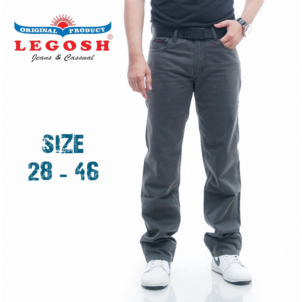 Jual LEGOSH JEANS Celana Panjang Pria Kanvas Basic Bahan Original Tebal ...