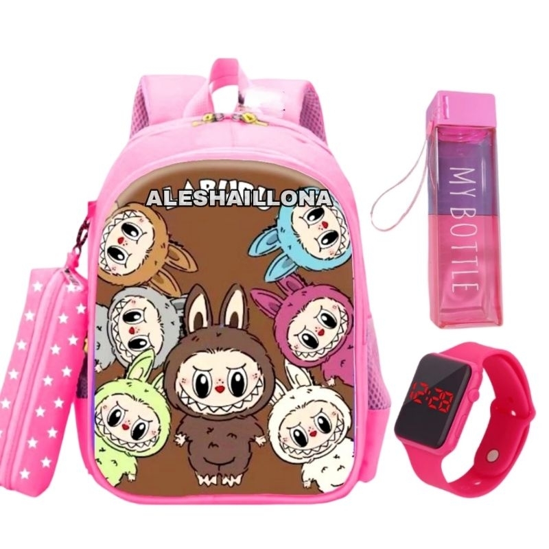 Jual VIRAL Tas labubu Sekolah Anak Ransel karakter Boneka Kartun TK SD Tas ransel sekolah ...
