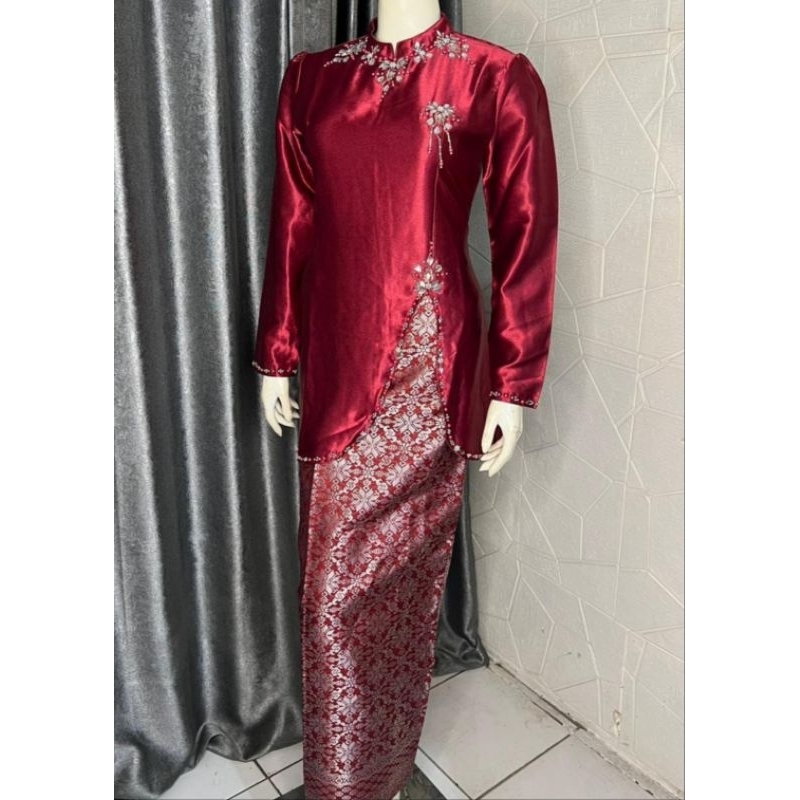 Jual Set baju kurung rosalia motif payet//baju kurung malaysia belah ...
