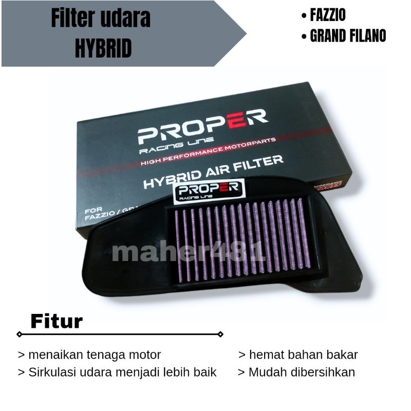Jual Filter Udara Yamaha Fazzio / Grand Filano Proper Racing Line ...