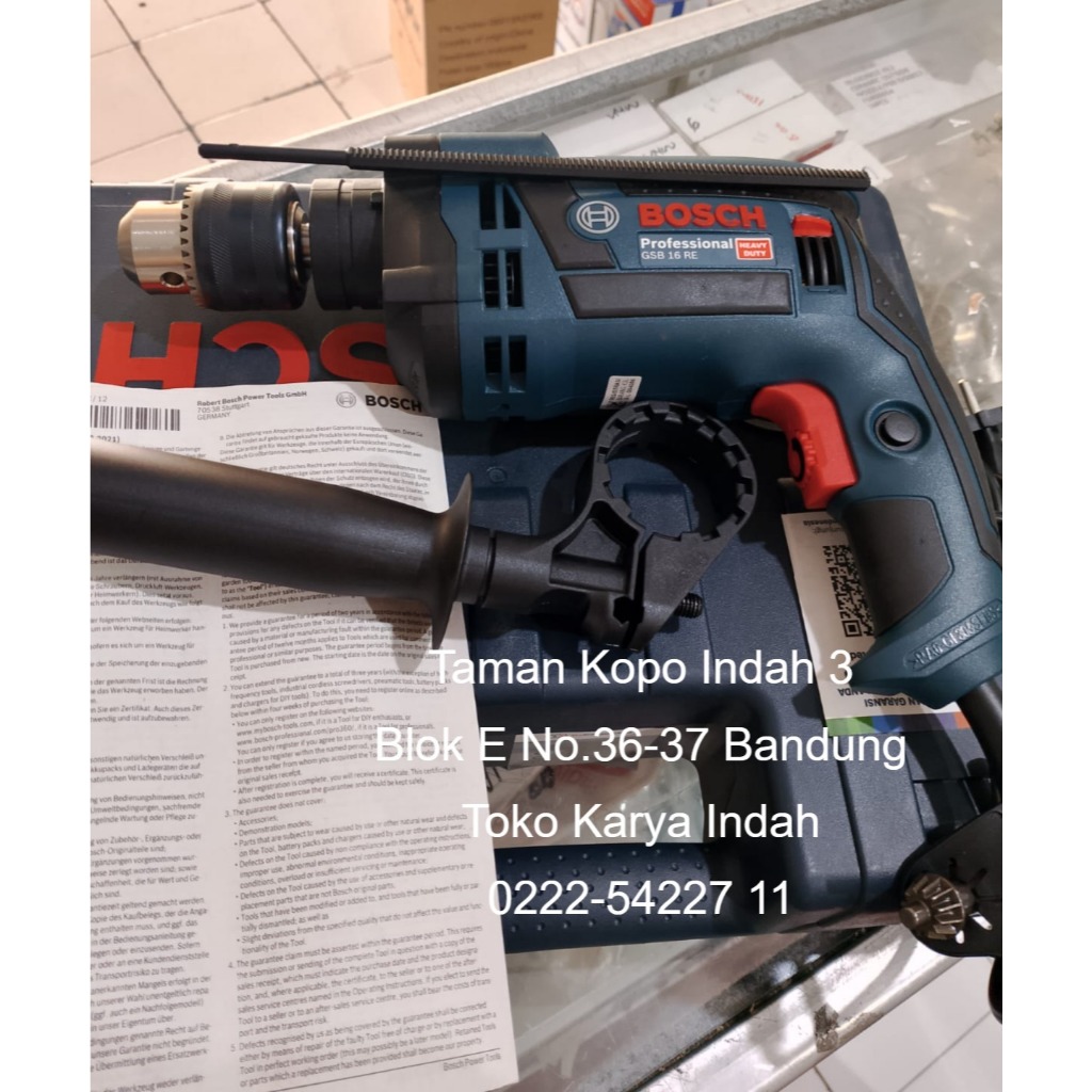 Jual Mesin Bor Beton Besi Bosch GSB 16 RE 750Watt Impact Drill gsb16re ...