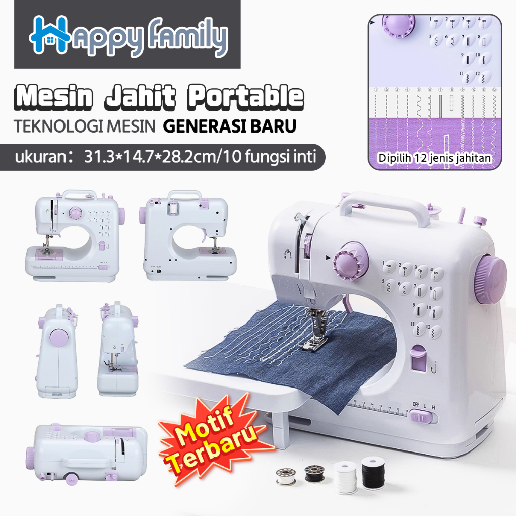Jual (HF) Mesin Jahit Mini Portable 505A 12 Jenis Pola Jahitan / Mesin ...