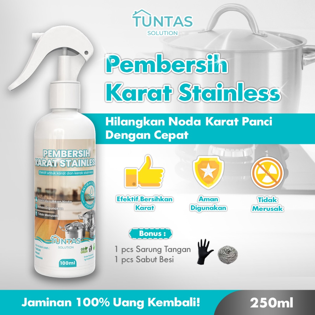 Jual TUNTAS Pembersih Noda Karat & Kerak Besi Dan Stainless Steel Penghilang Noda Panci ...