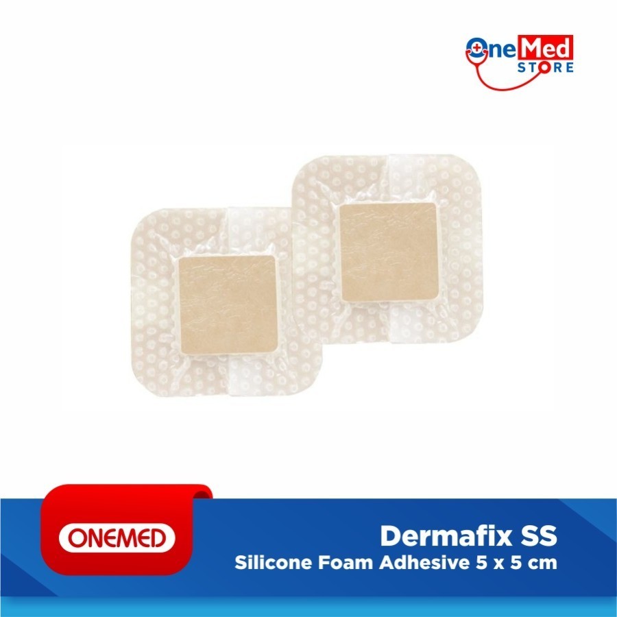 Jual ONEMED Dermafix Silicone Foam Super Sorb Dressing Adhesive 5x5cm ...
