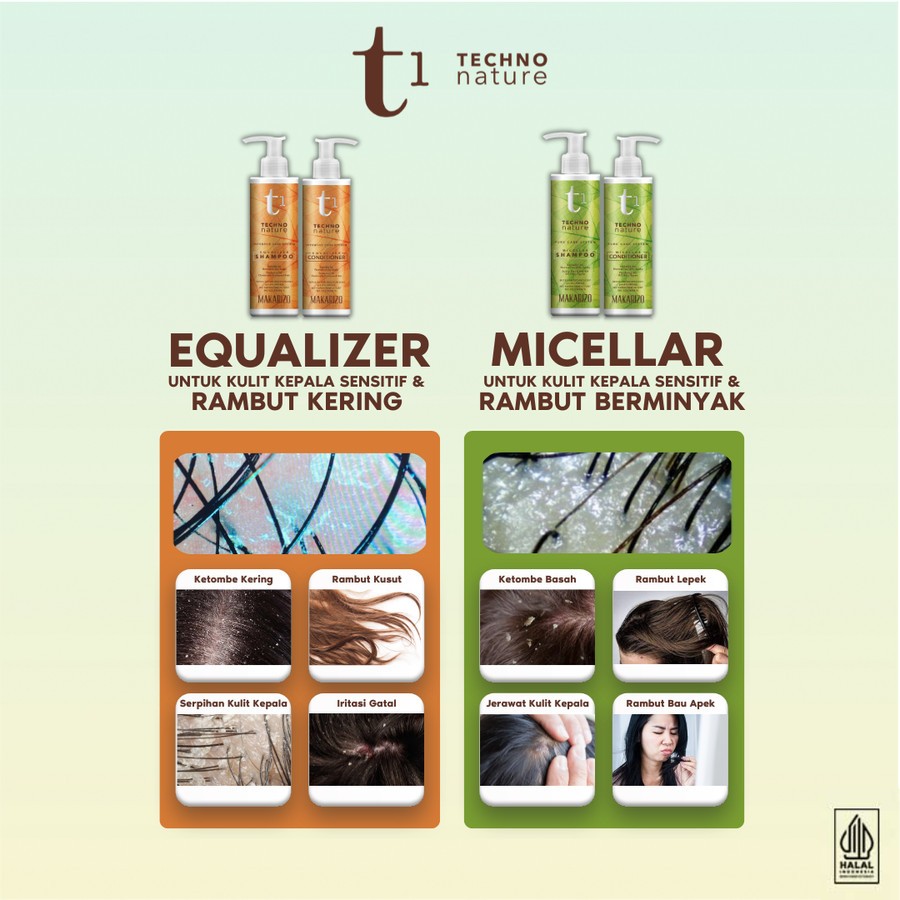 Jual Makarizo T1 Techno Nature Equalizer Shampoo 180 ml Original 100% ...