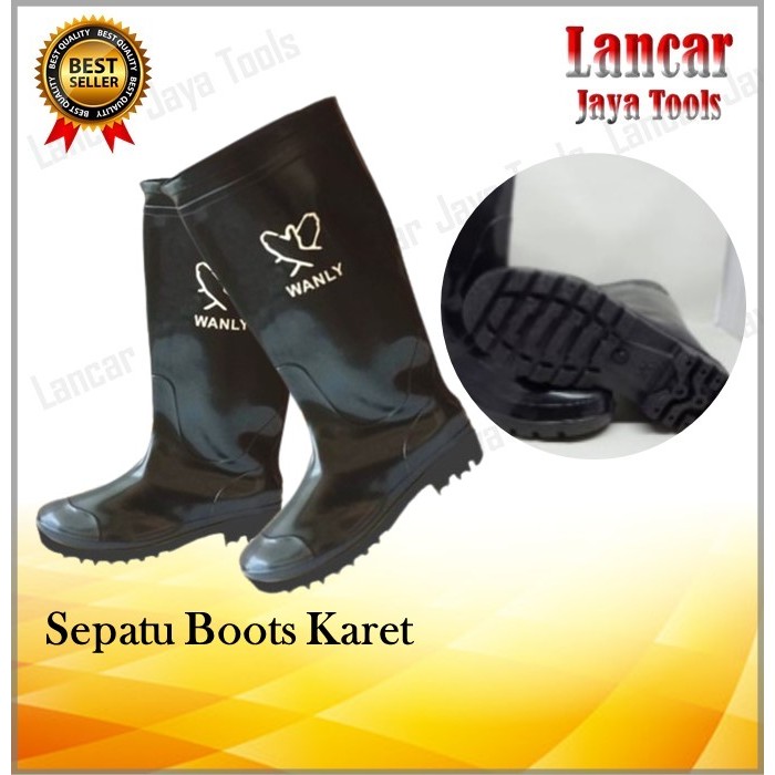 Jual Sepatu boots hitam karet proyek / Sepatu Proyek / Sepatu Boot ...