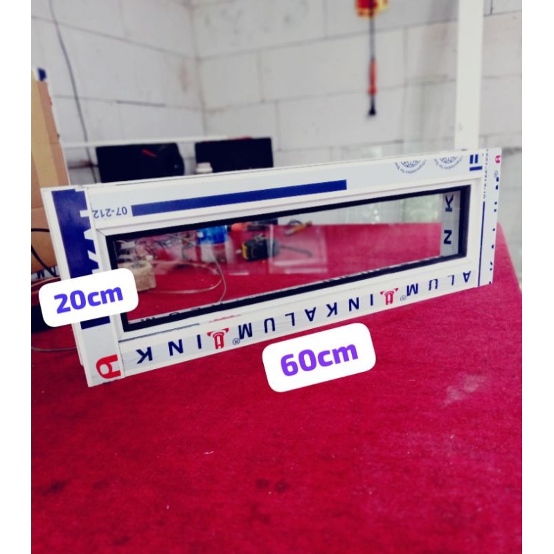 Jual jendela boven aluminium kaca mati ukuran 20 x 60 free packing kayu ...