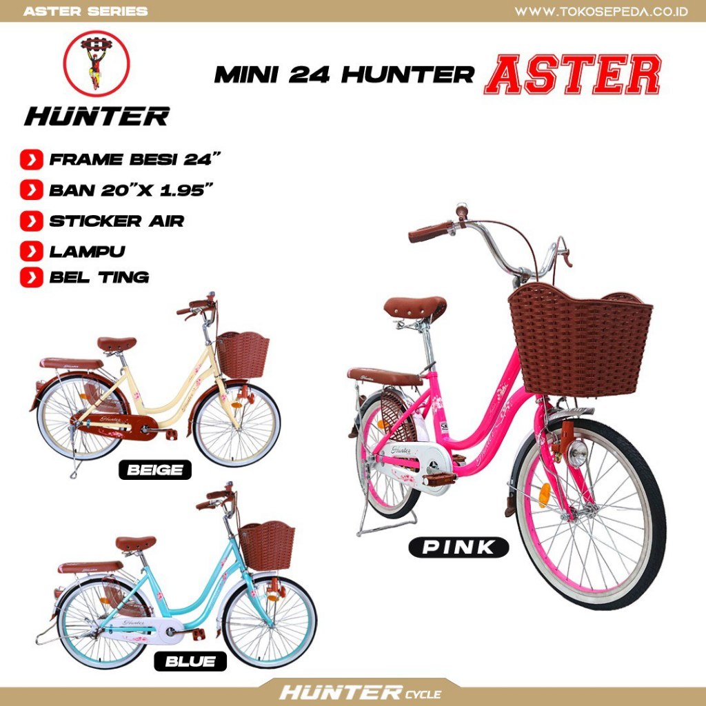 Jual SEPEDA MINI CEWEK 24 INCH HUNTER ASTER | Shopee Indonesia