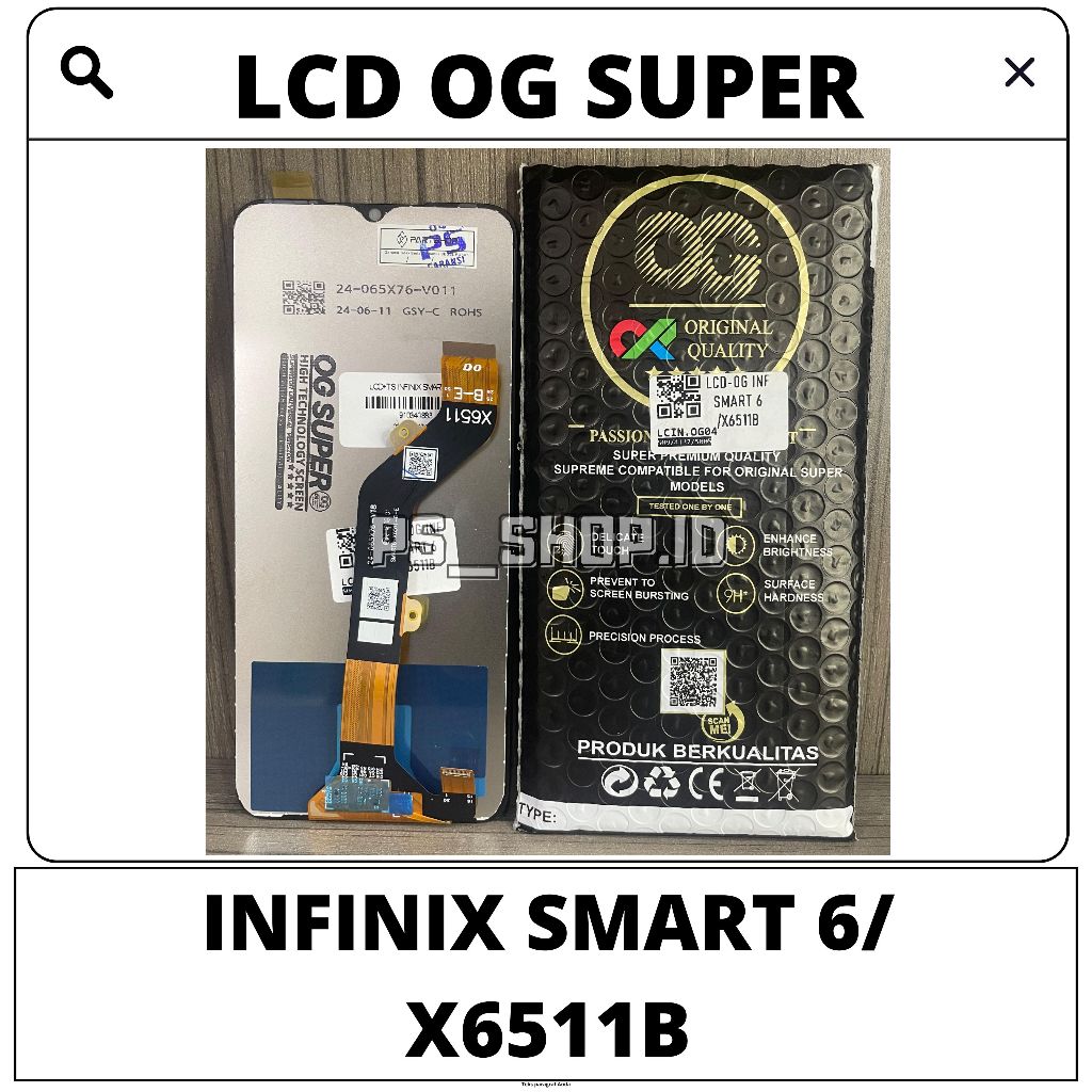Jual LCD INFINIX SMART 6 X6511 X6511B TOUCHSCREEN OG SUPER | Shopee ...