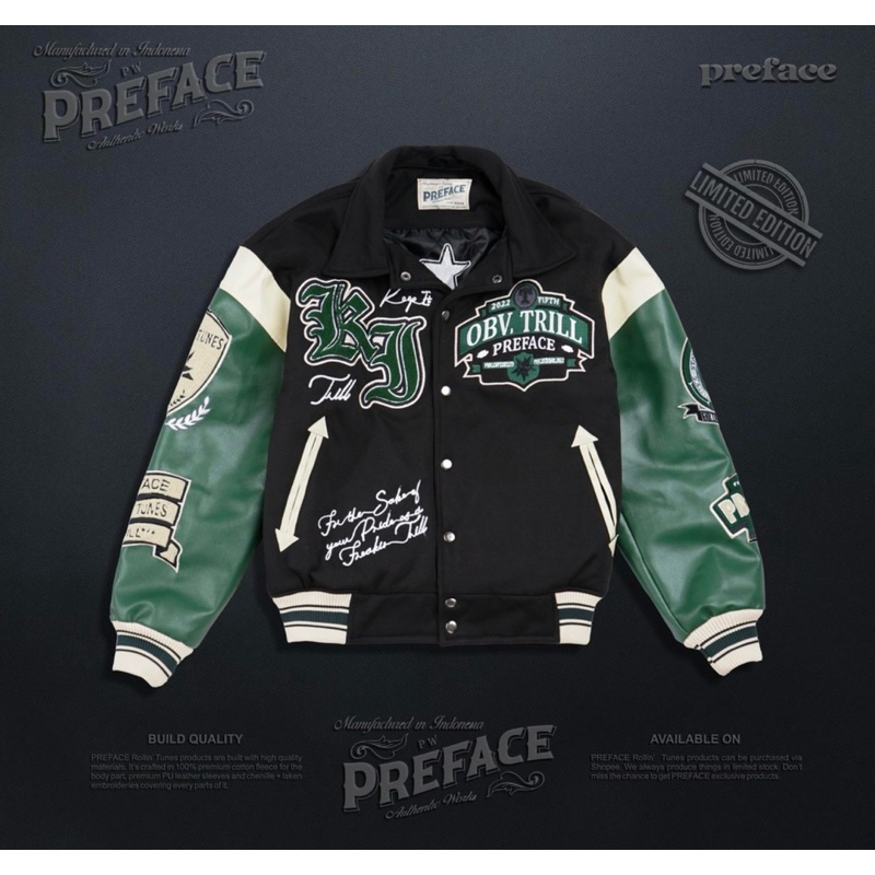 Jual JACKET PREFACE VARSITY TRILL ROLLING TUNES | Shopee Indonesia