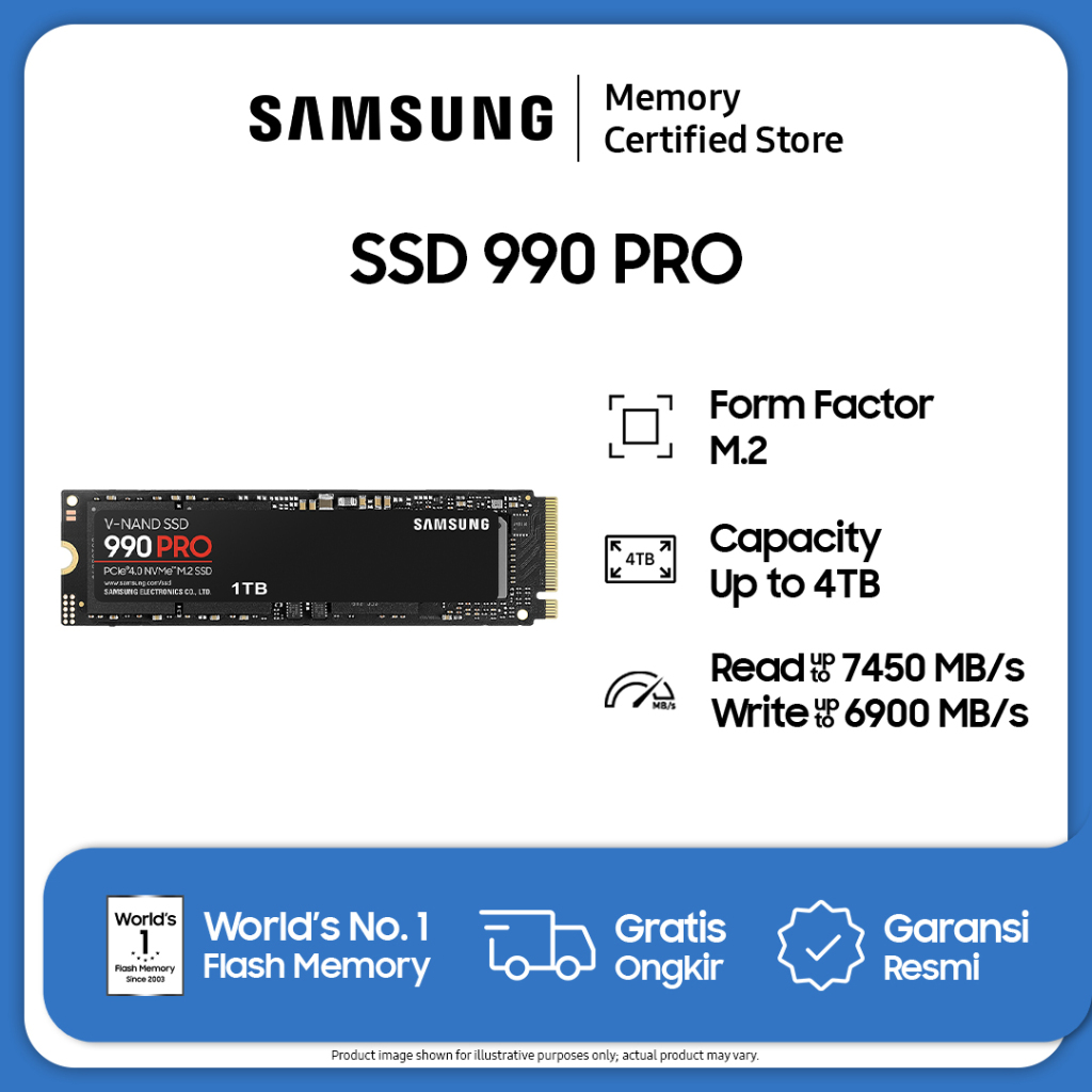 Jual Samsung SSD 990 PRO NVMe M.2 - 1TB / 2TB / 4TB | Shopee Indonesia
