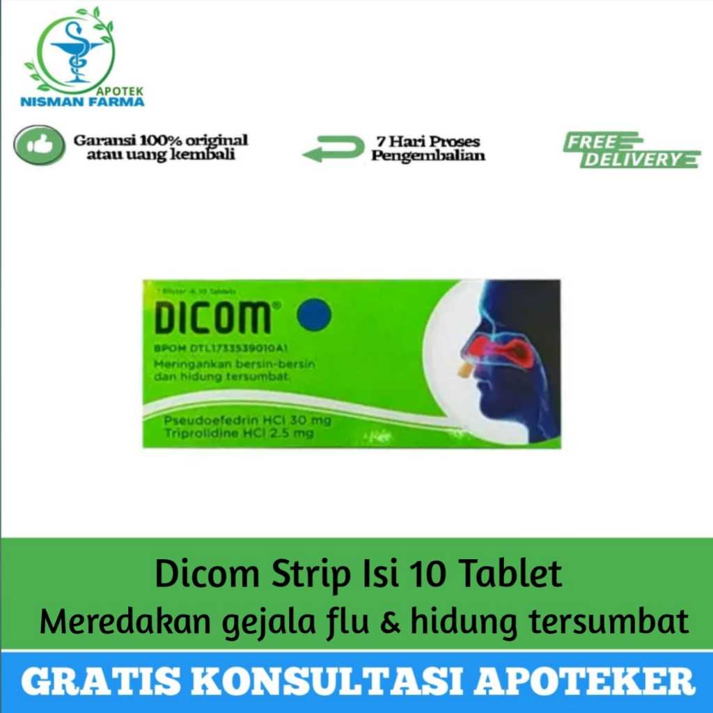 Jual DICOM 1 Strip isi 10 Tablet - Obat Flu Pilek Hidung Mampet ...