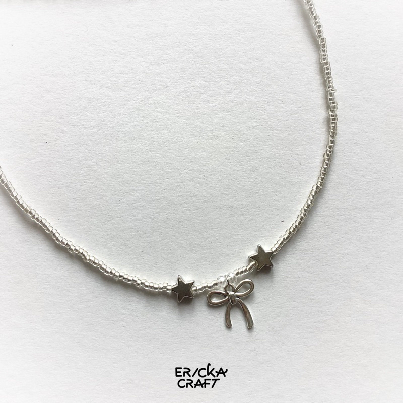 Jual KALUNG SILVER Y2K STAR RIBBON COQUETTE AESTHETIC NECKLACE BEADS BY ...