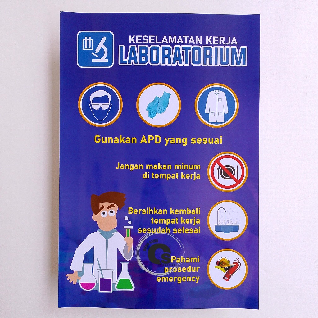 Jual Poster Keselamatan Kerja Laboratorium - Gunakan APD Yang Sesuai ...